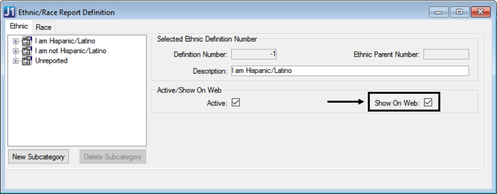 Ethnicity and Race Setup